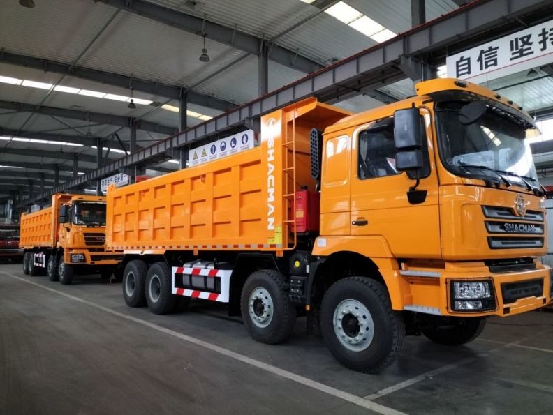 SHACMAN F3000 Tipper Truck 8x4 380hp EuroII Kuning Dump Truck mesin WEICHAI